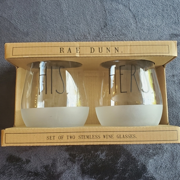 Rae Dunn | Dining | Rae Dunn Hishers Stemless Wine Glass Set | Poshmark